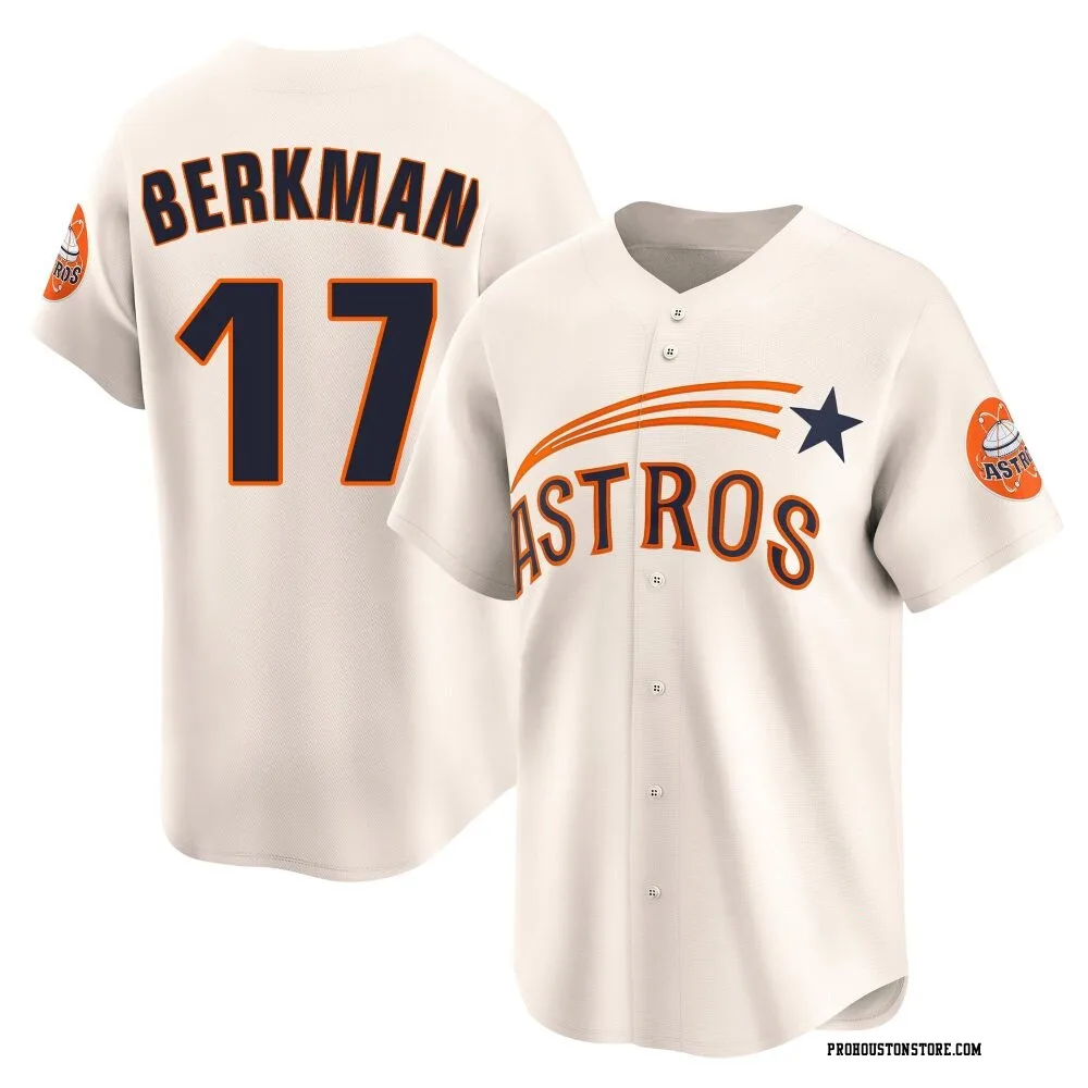 Lance Berkman Men's Limited Houston Astros Cream Throwback Cooperstown ...